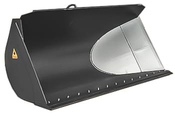 Side Dump Loader Buckets | Dymax Attachment Specialists